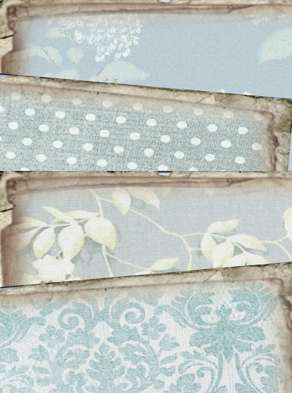 WINTER Digital Paper Pack Printable Snowflakes Blue Shabby Christmas ...