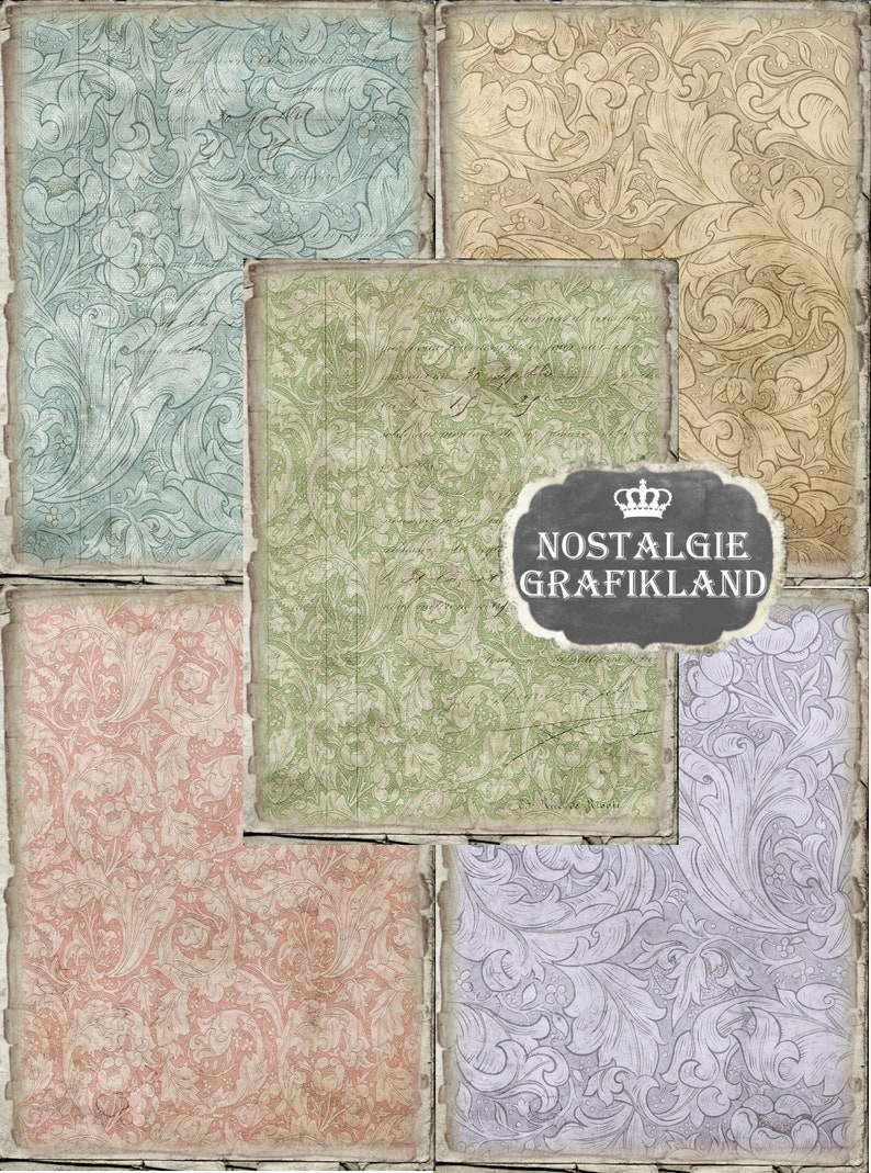 BAROQUE Printable Shabby Chic Papers Digital Paper Pack Ornaments ...