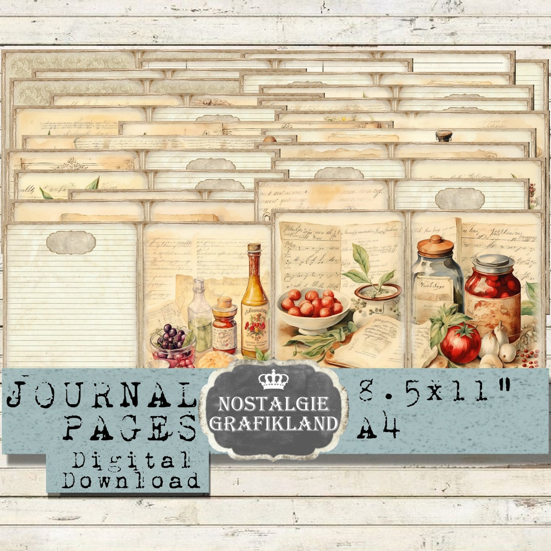 RECIPES COOKING Journal Pages Food Kitchen Printable Menu Dinner ...