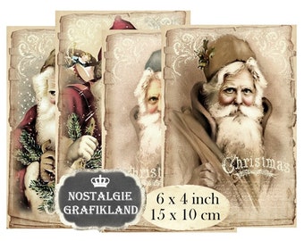 Santa Collage Sheet | Etsy