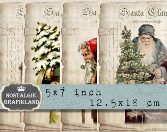 Santa Collage Sheet | Etsy