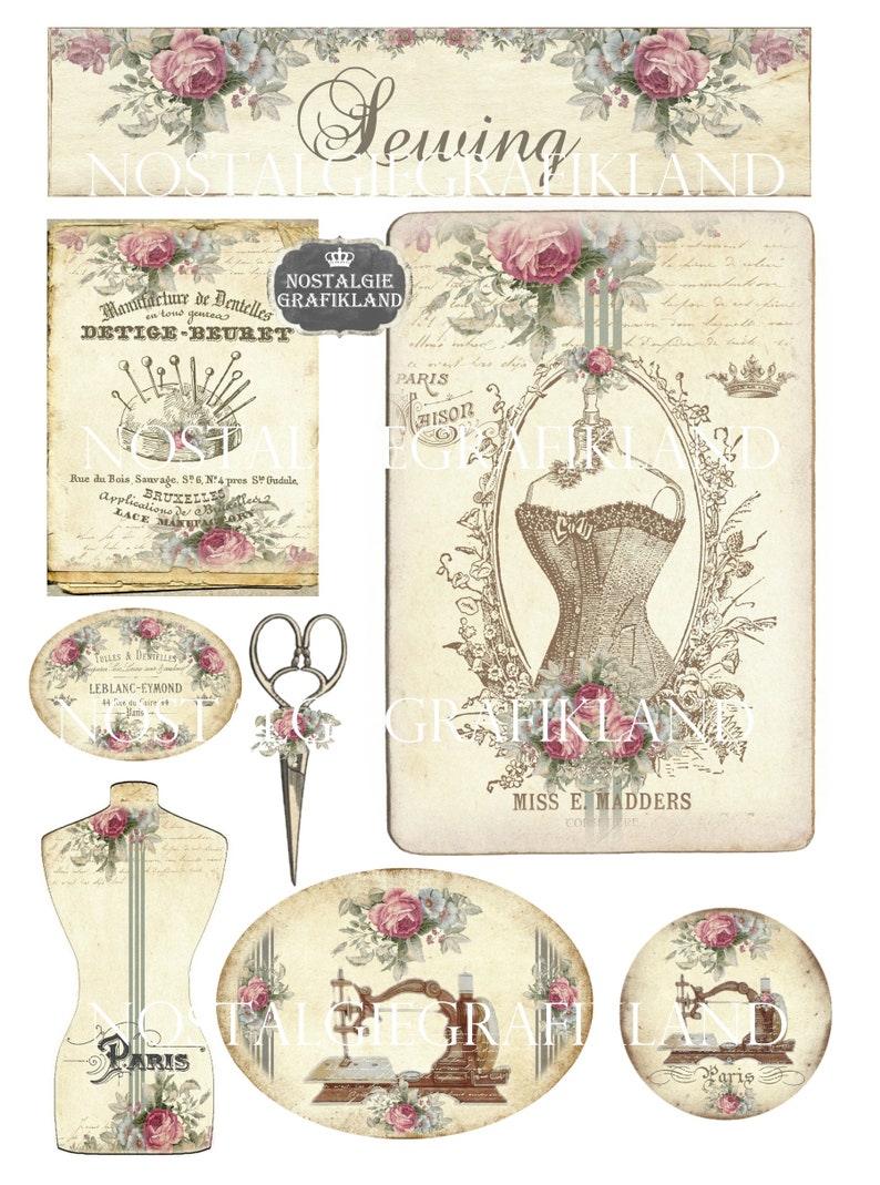 SEWING Kit Printable Needlework Journal Stitching Seamstress Sew ...