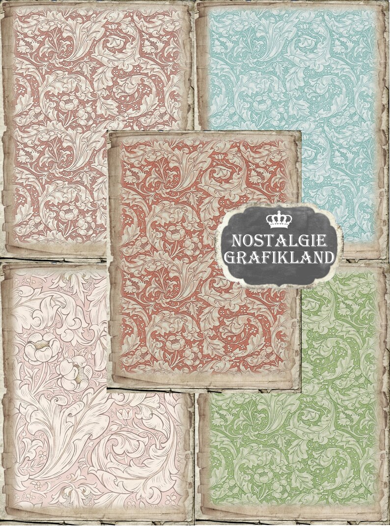 BAROQUE Printable Papers Digital Paper Pack Ornaments Scroll Rococo ...