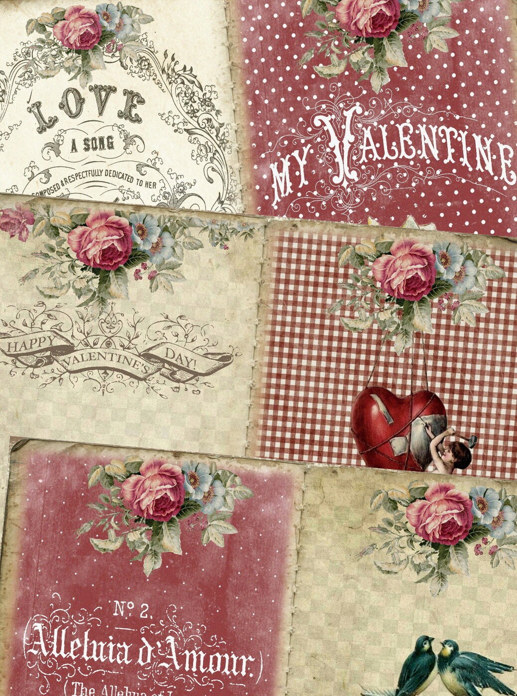 VALENTINE digital Journal Pages Valentines Day Love Hearts | Etsy