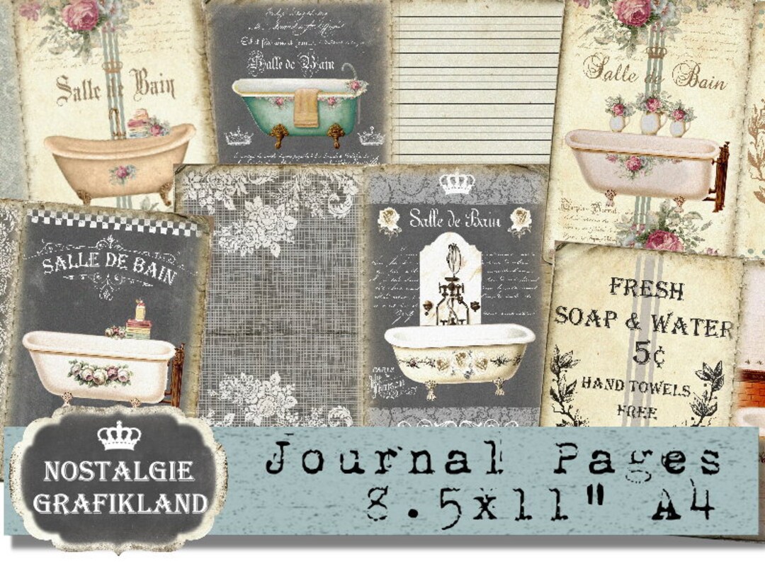 BATH Journal Pages Bathroom Printable Salle De Bain Book - Etsy