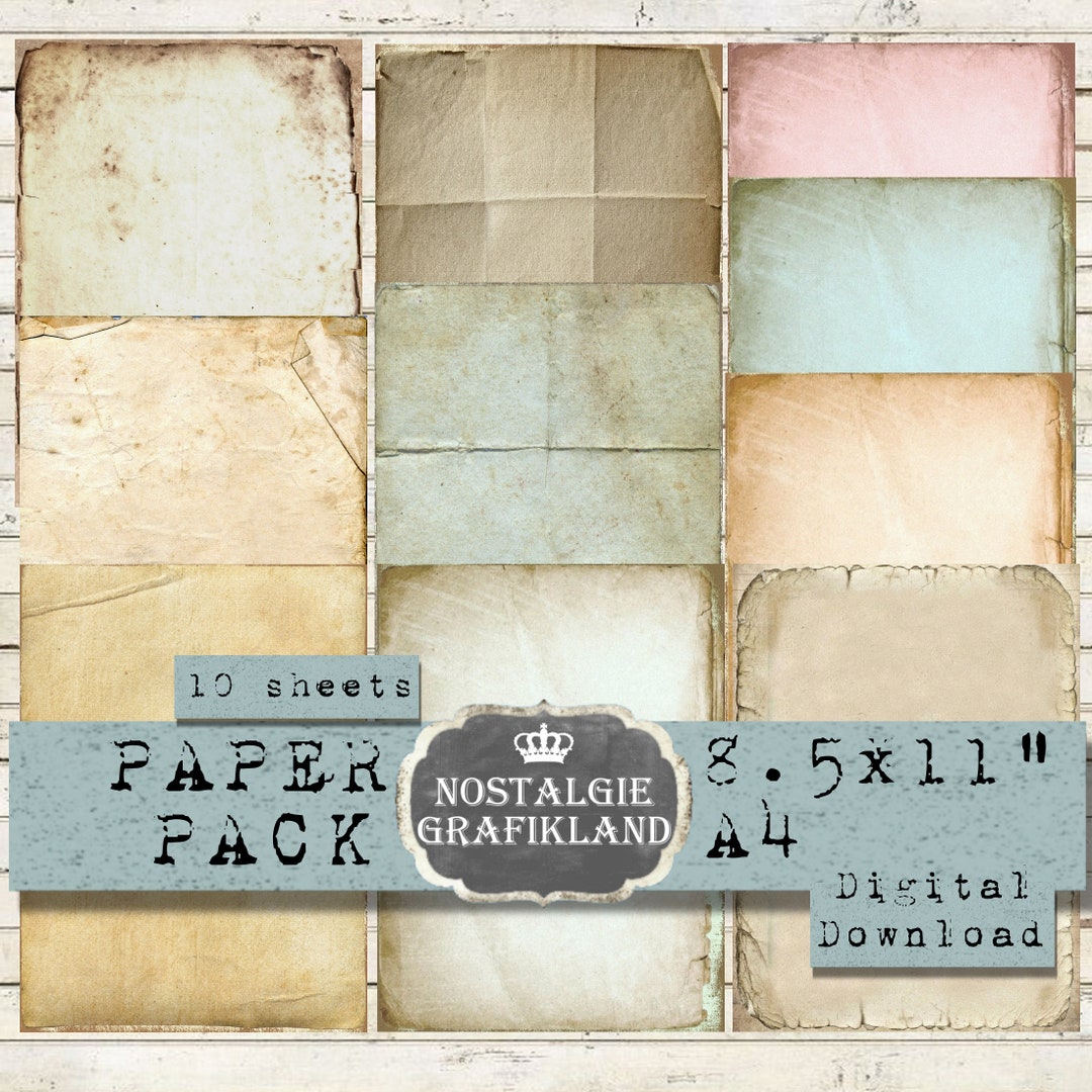 OLD PAPERS Printable Ephemera Vintage Sheet Tattered Creased Blank ...