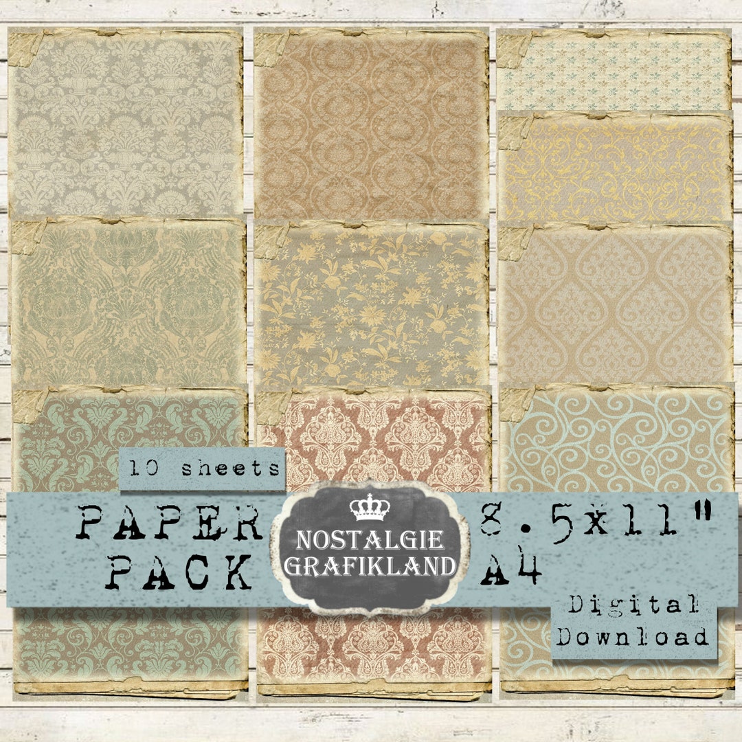 ANTIQUE Background Printable Papers Paper Pack Vintage - Etsy