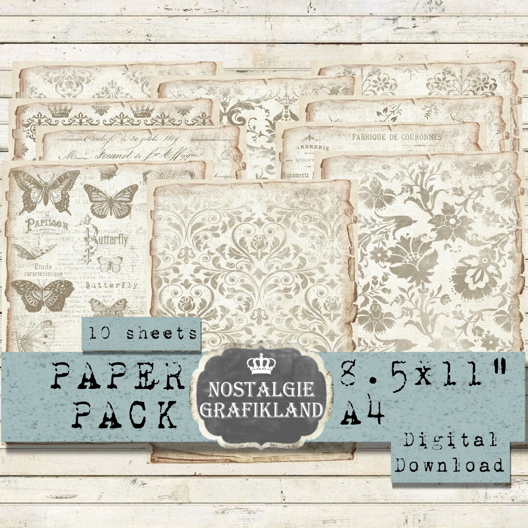 IVORY TAN Digital Papers Printable Ephemera Vintage Background ...