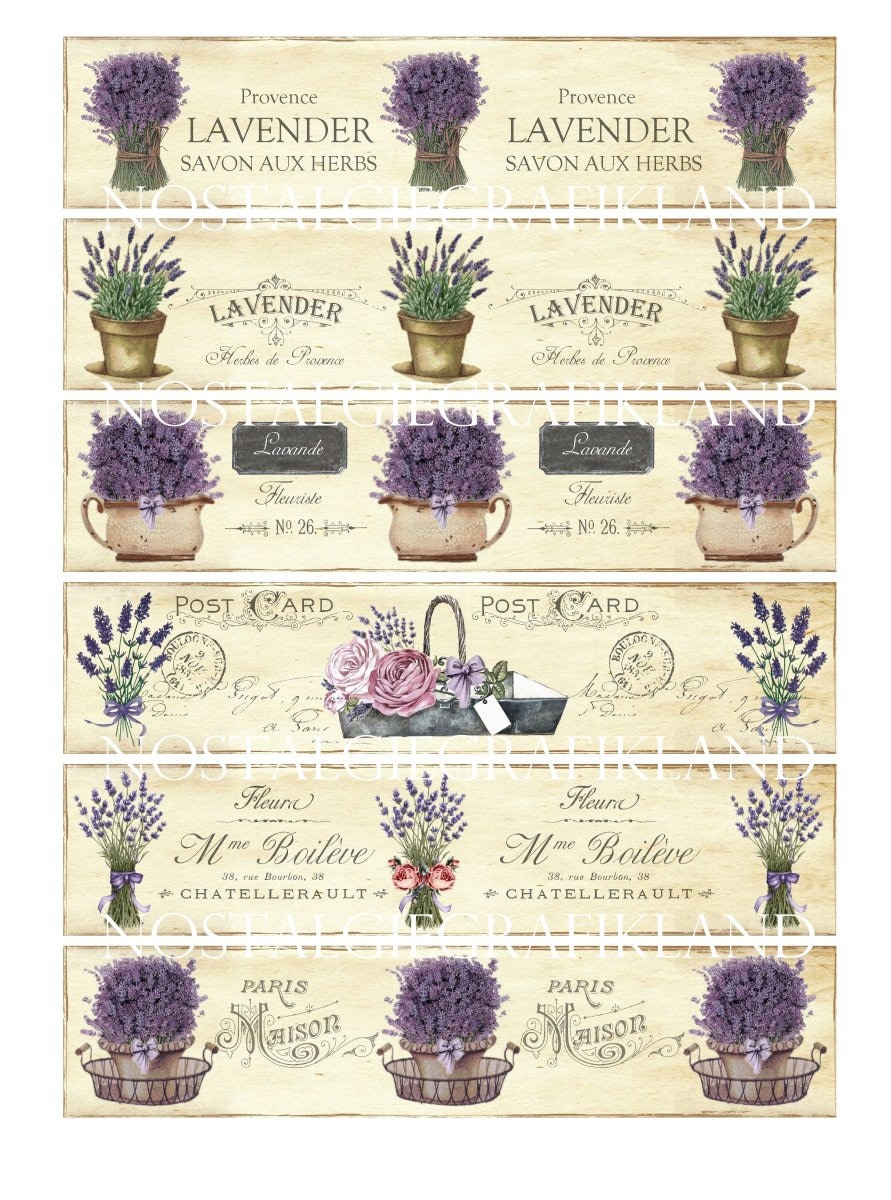 French Lavender Wrapper Provence Instant Download digital | Etsy