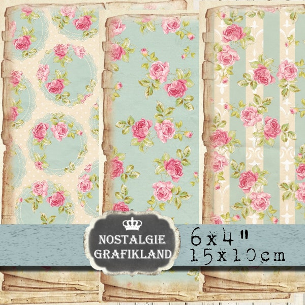 Roses Digital Paper - Etsy