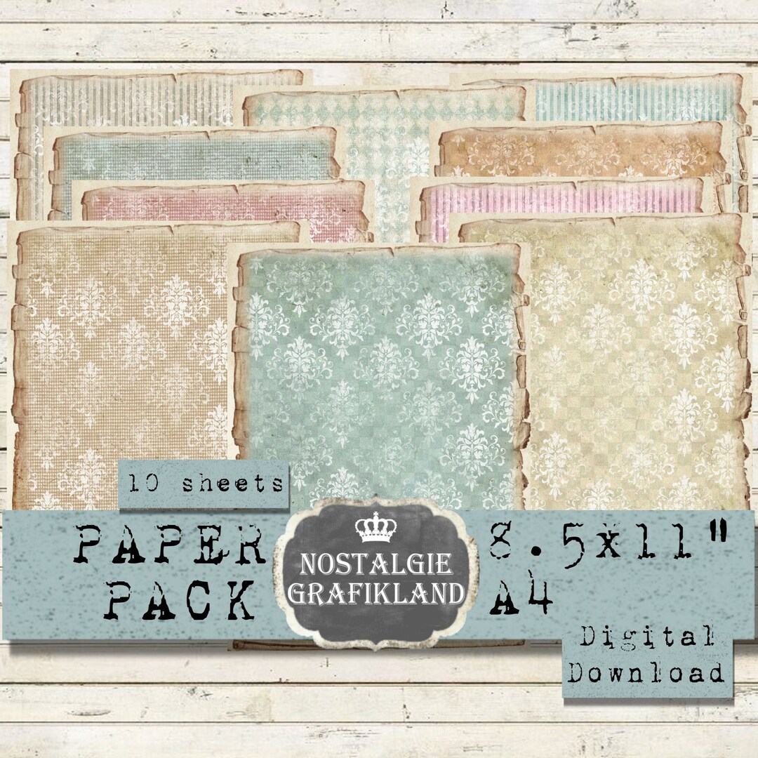 PASTEL DAMASK Background Printable Paper Pack Shabby Chic Printable ...