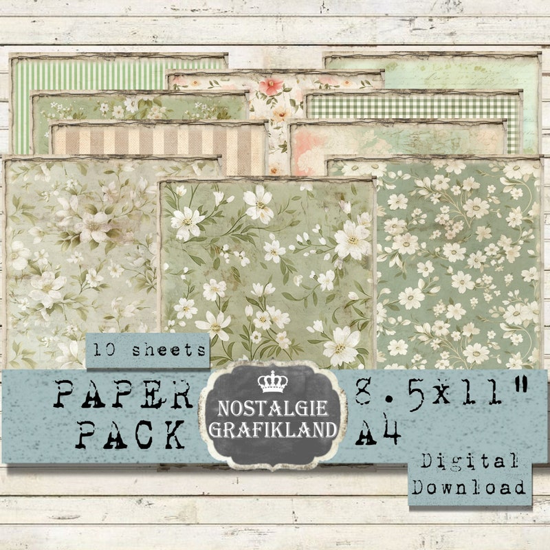 Digital Floral Paper - Etsy