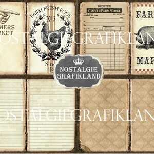 FARM Journal Pages Cow Rooster Fresh Milk & Eggs Book Farmhouse Vintage ...