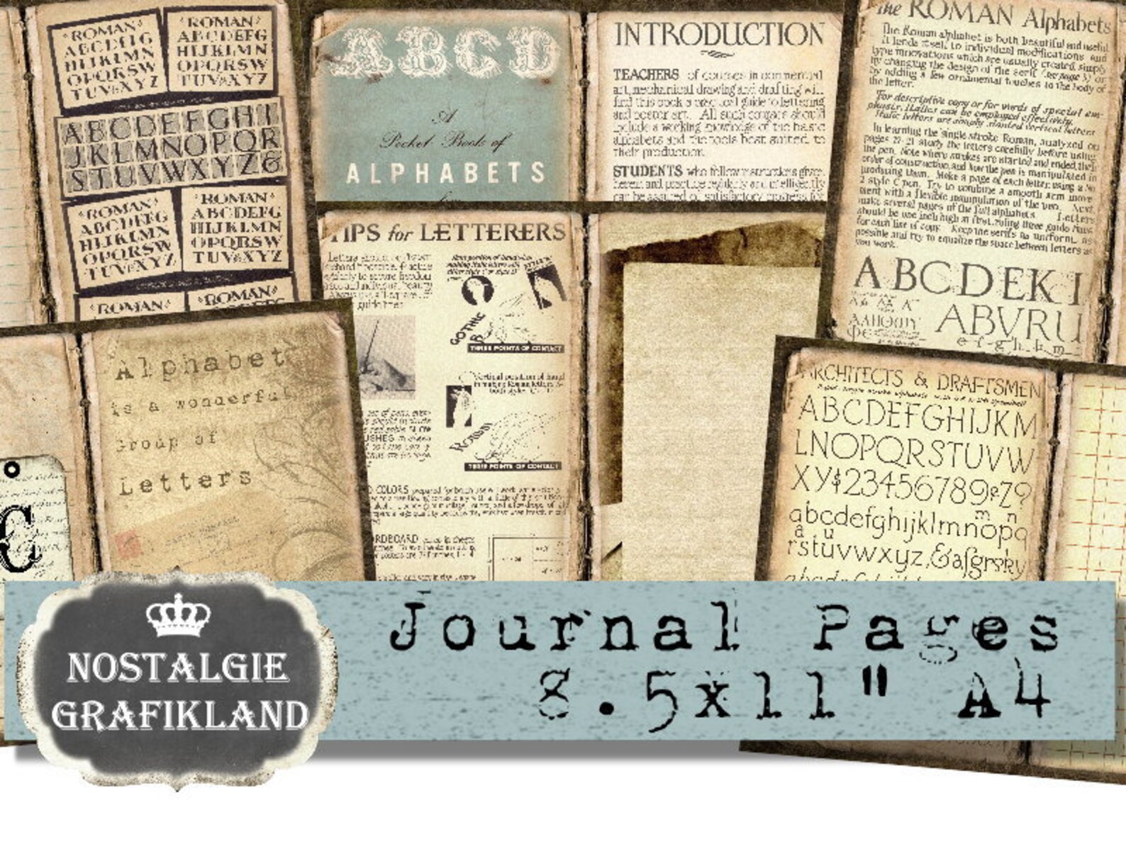 ALPHABET Journal Pages Typography ABC Letter Printable Book - Etsy