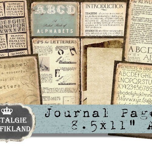 ALPHABET Journal Pages Typography ABC Letter Printable Book - Etsy