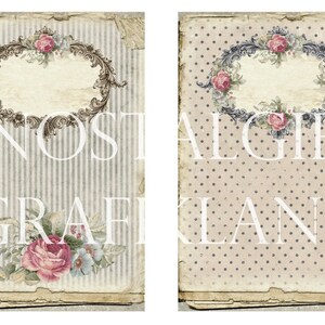 Journal Covers Printable Display Cards Vintage Papers Frames - Etsy