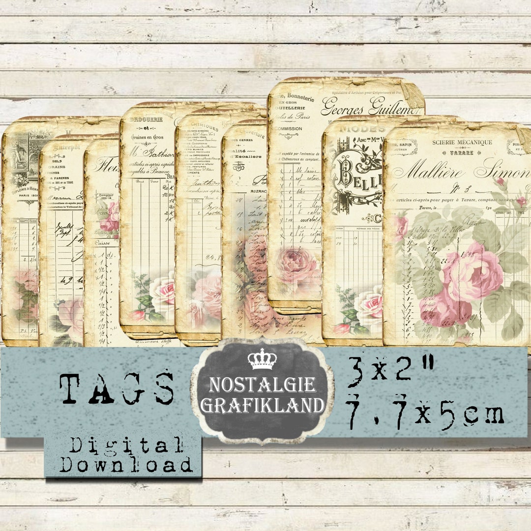 French Ephemera Vintage Old Ledger Tags Ephemera Documents Vintage ...