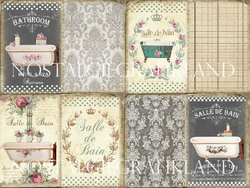 BATH Journal Pages Bathroom Printable Salle De Bain Book | Etsy