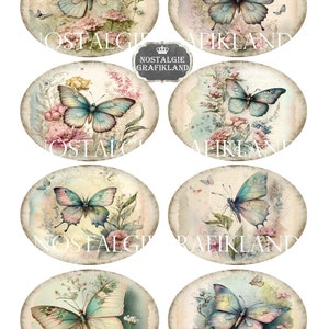 Butterflies Labels Printable Butterfly Ovals Etiquettes Journaling ...
