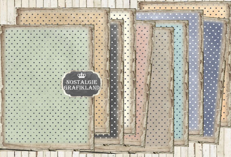 POLKA DOTS Digital Papers Printable Background Paper Pack Vintage ...