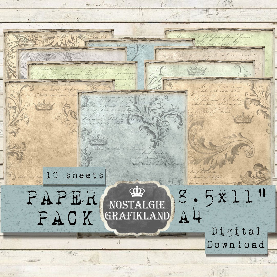 ORNAMENTS Digital Papers Printable Shabby Chic Background Vintage ...