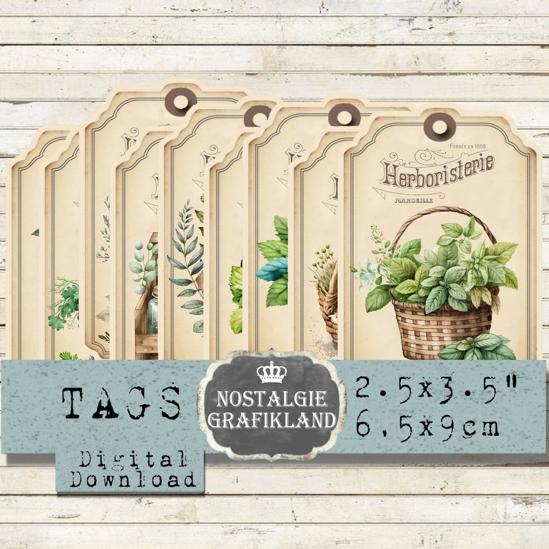 Herbs Tags Printable Herbes Provence Herboristerie Instant Download ...