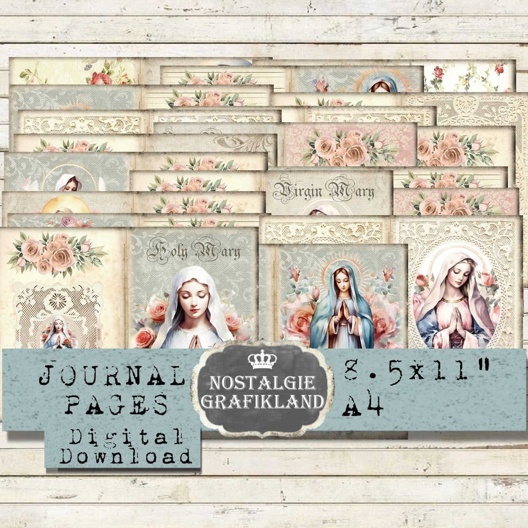 HOLY MARY Journal Virgin Mary Madonna Digital Journal Pages Printable ...