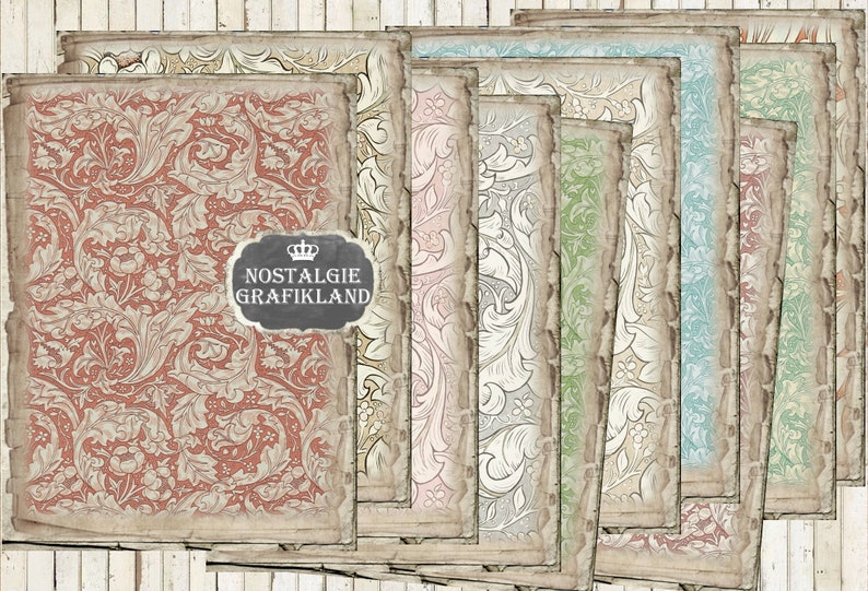 BAROQUE Printable Papers Digital Paper Pack Ornaments Scroll Rococo ...