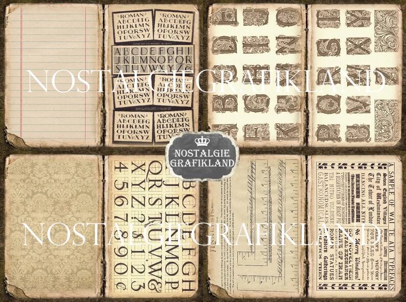 ALPHABET Journal Pages Typography ABC Letter Printable School Papers ...