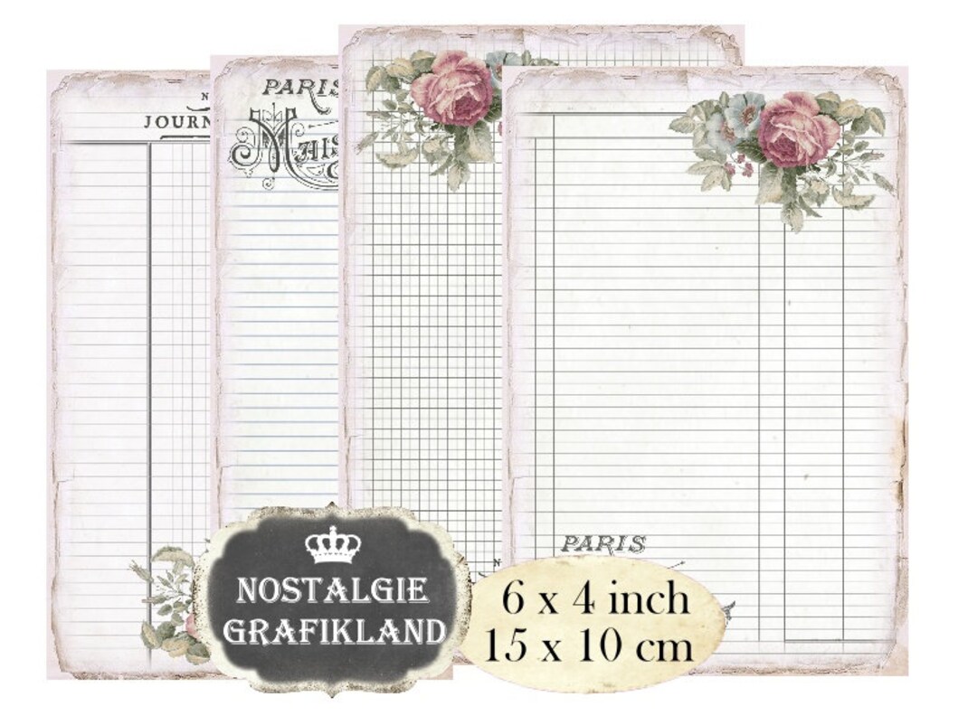 French Ledger Writing Paper Ephemera Vintage Papers Shabby - Etsy