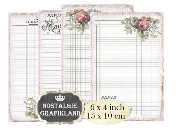 French Ledger Writing Paper Ephemera Vintage Papers Shabby | Etsy