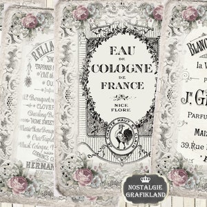 Perfume Labels Lace Soap French Digital Collage Printable Eau De ...