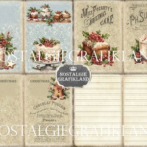 CHRISTMAS BAKERY Printable Journal Pages Cakes Cupcakes Bakery Shop ...