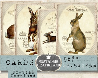 Vintage Digital Image Rabbit Home Babies Bring Flowers Wall Art - Etsy
