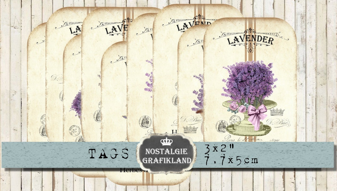 Lavender French Tags Printable Provence Herbs Prints Lavande - Etsy