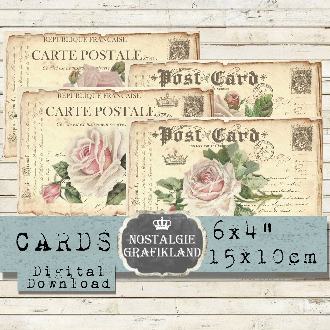 Postcards Printable Roses Postcards Flowers Printable Carte Postale ...