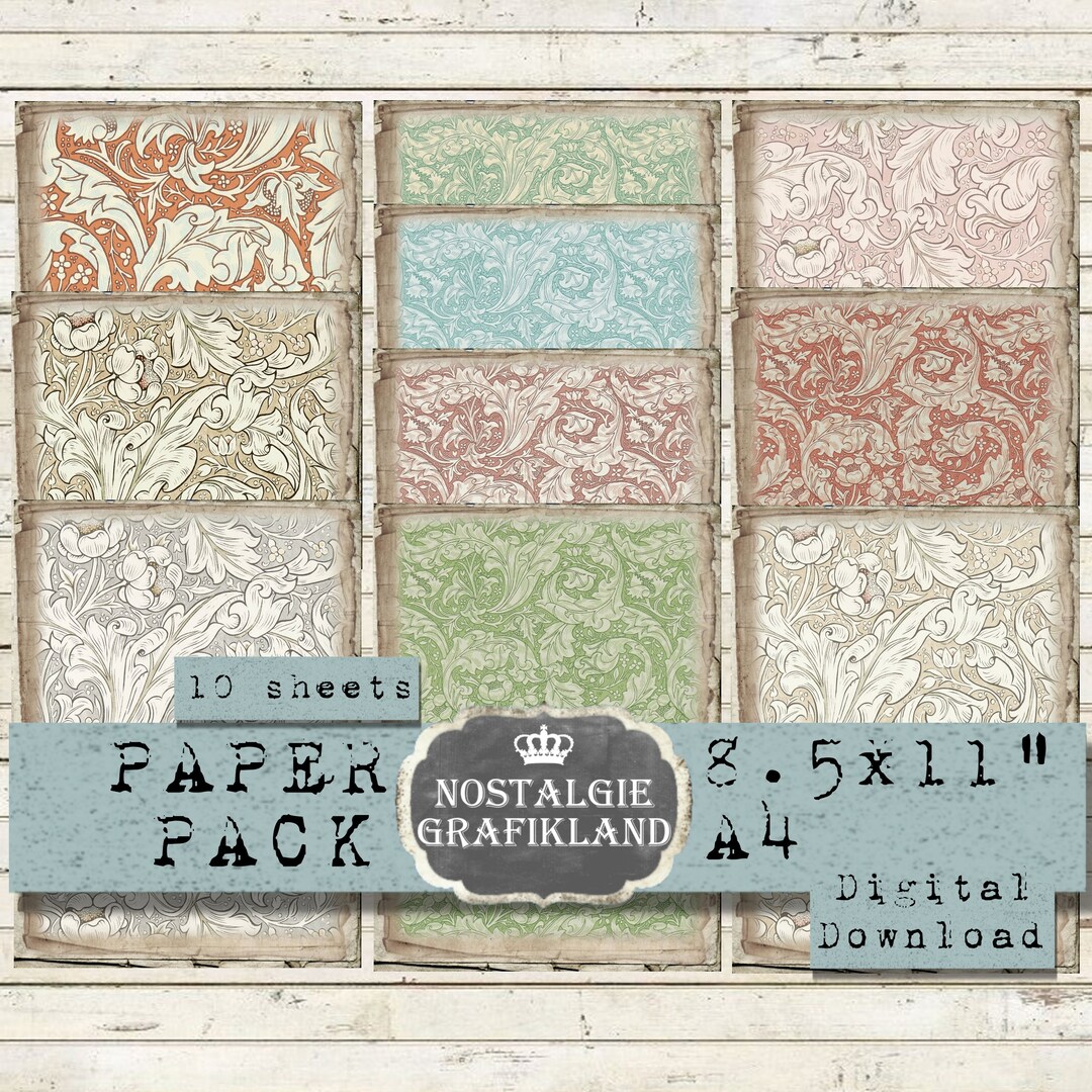 BAROQUE Printable Papers Digital Paper Pack Journaling Instant - Etsy