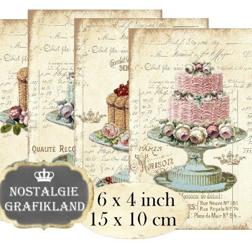 Printable Recipe Cards Instant Download Digital Collage Sheet - Etsy