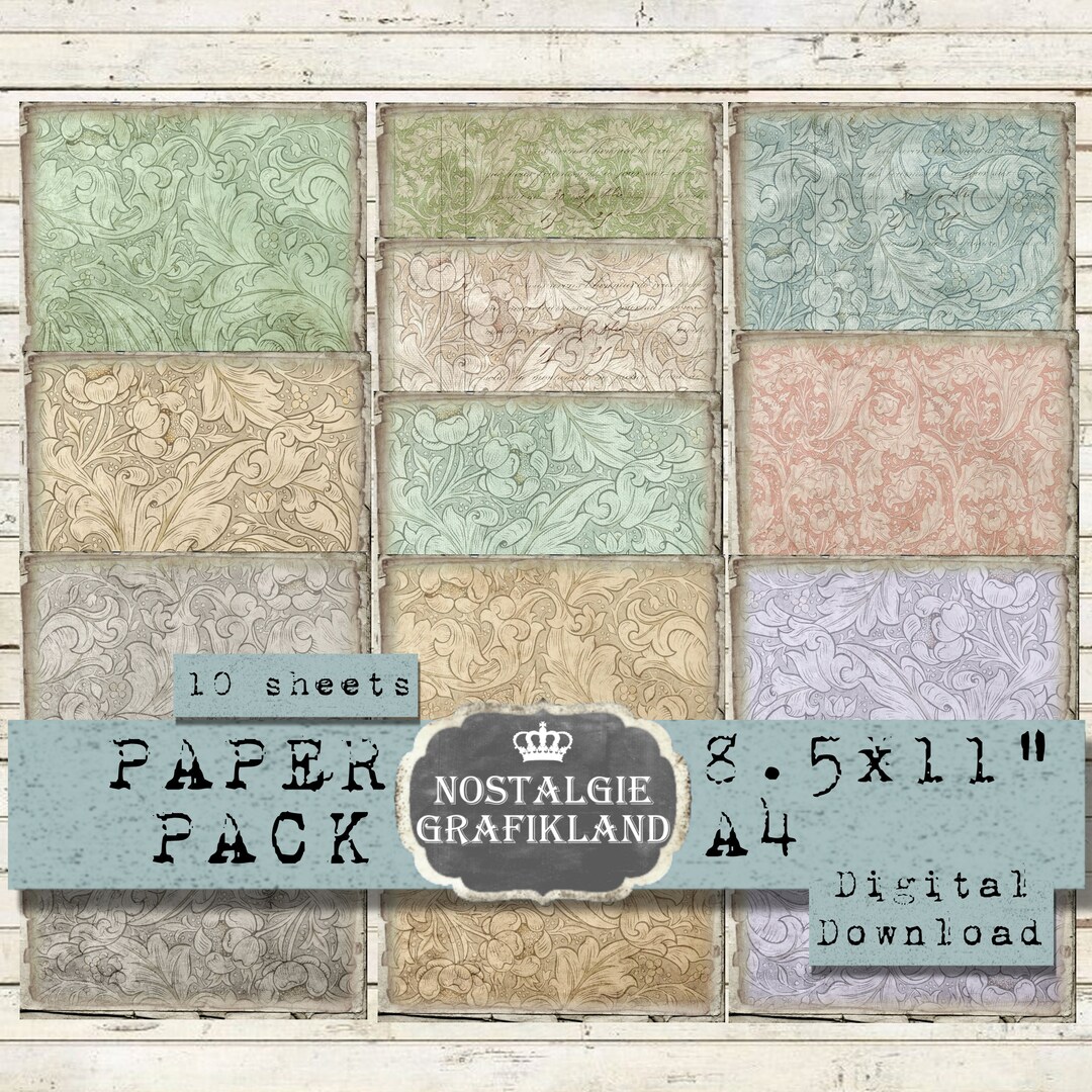 BAROQUE Printable Shabby Chic Papers Digital Paper Pack - Etsy