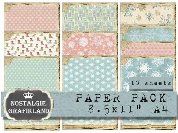 Papercraft Craft Supplies & Tools Shabby Chick Collage Paper Pack ...