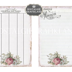 French Ledger Writing Paper Ephemera Vintage Papers Shabby Chic 6 X 4 ...