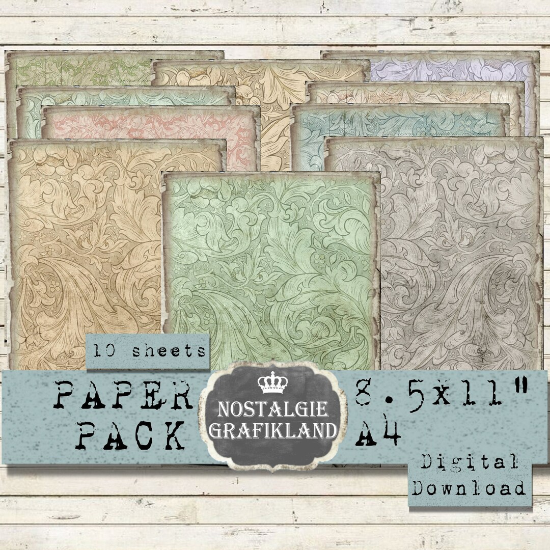 BAROQUE Printable Shabby Chic Papers Digital Paper Pack Ornaments ...