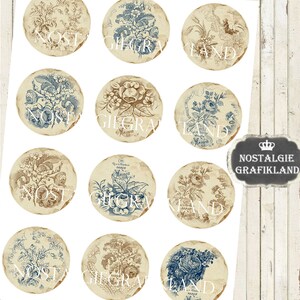 Sepia Blue Flowers Printable Vintage Background Journaling - Etsy