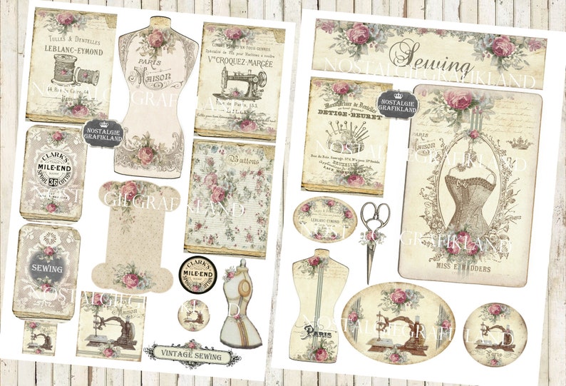 SEWING Kit Printable Needlework Journal Stitching Seamstress Sew ...