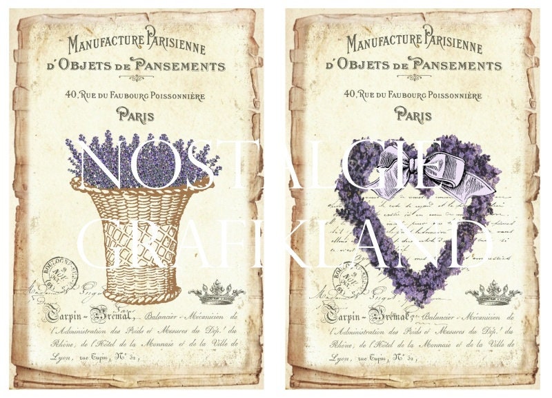 French Lavender Wreath Provence Labels Herbs 6 X 4 Inch | Etsy