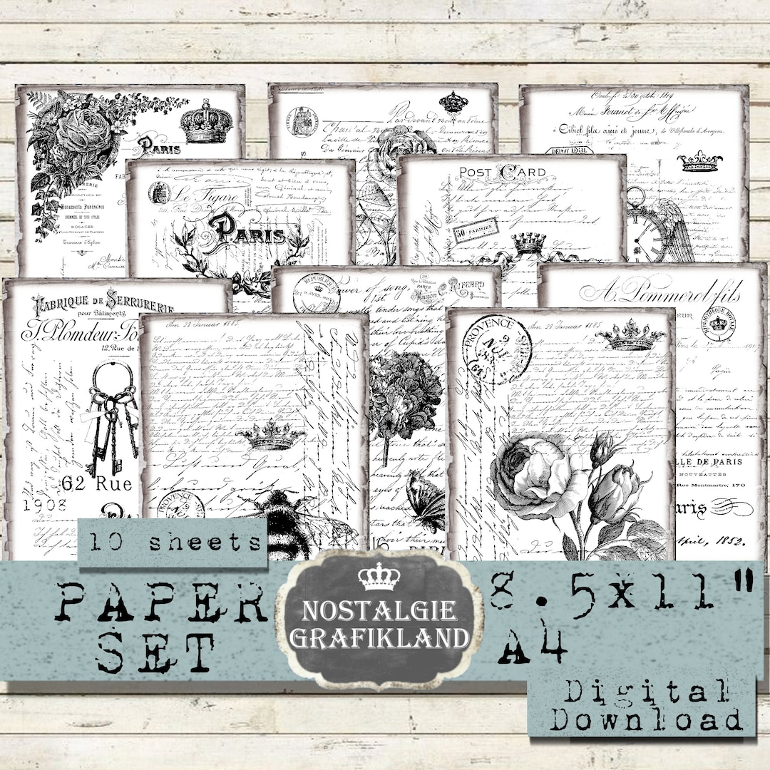 Handwritten Ephemera Documents Papers Letter Paper Pack Printable Ink ...