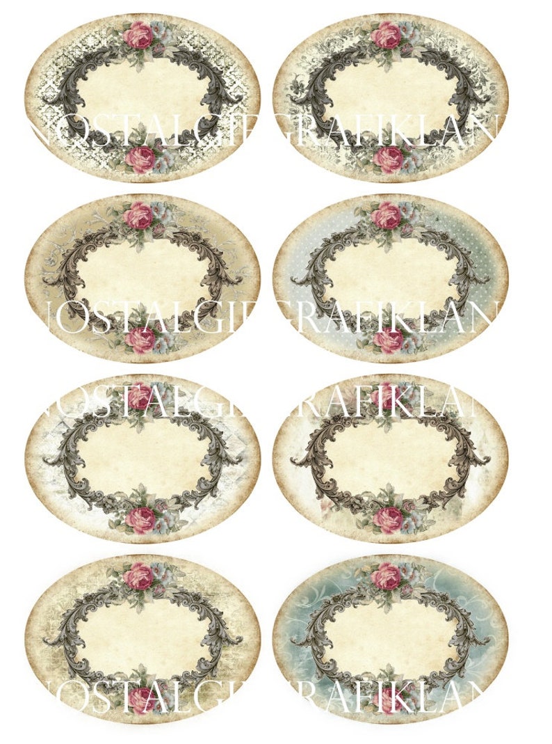 Blank Printable Labels Oval Blank Add Your Text Oval Ornate Etsy UK