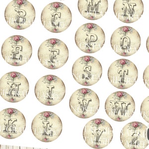 Alphabet Printable ABC Shabby Chic Circles Organizing Monogram - Etsy