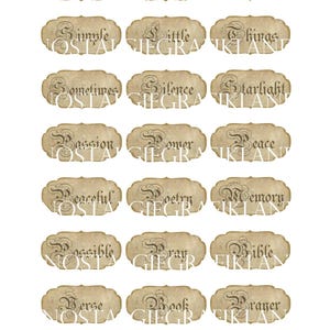 Journaling Words Vintage Labels Junk Journal Ephemera Elements ...