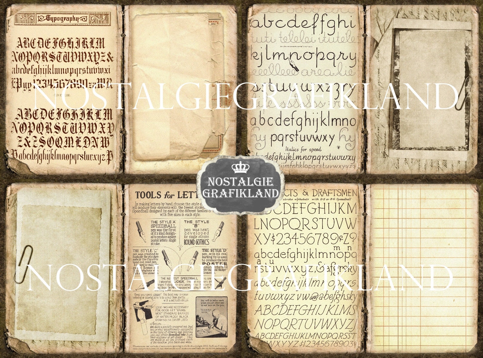 ALPHABET Journal Pages Typography ABC Letter Printable School Papers ...